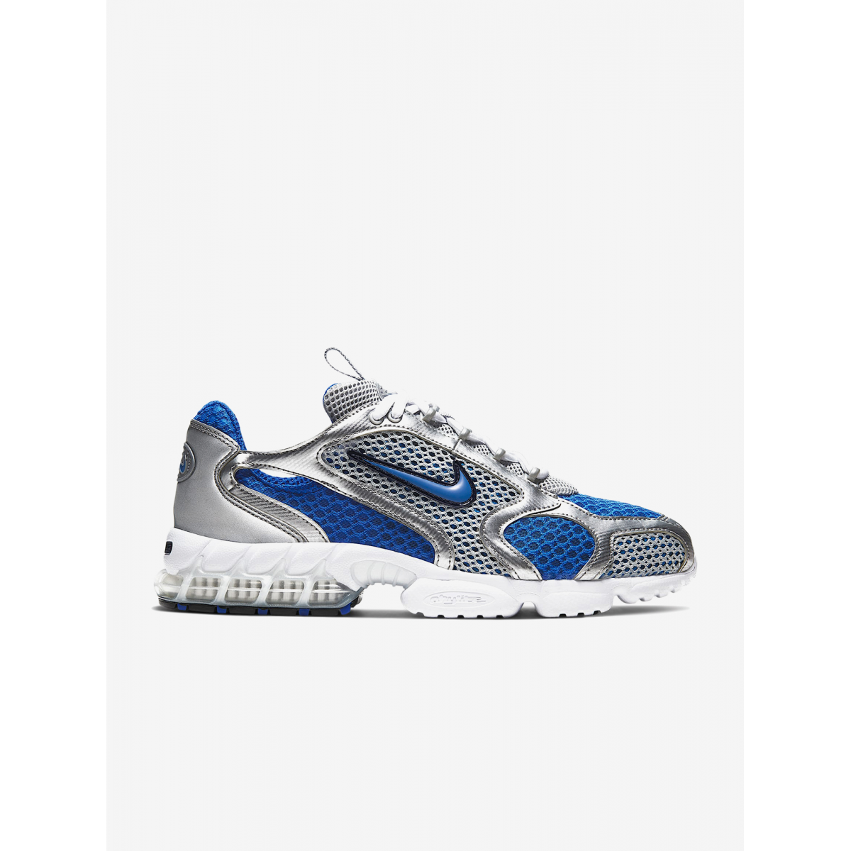 Sapatilhas Nike Air Zoom Spiridon Cage 2 Prateadas e Azuis Para Homem ...