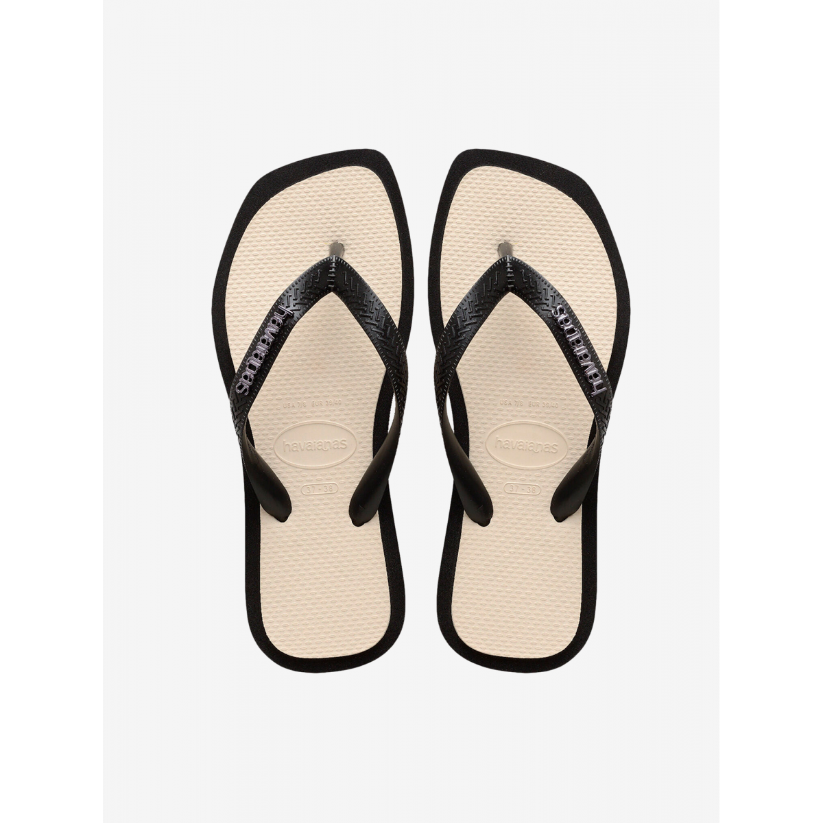 Havaianas Top Square Fusion Premium Black and Beige Flip Flops ...