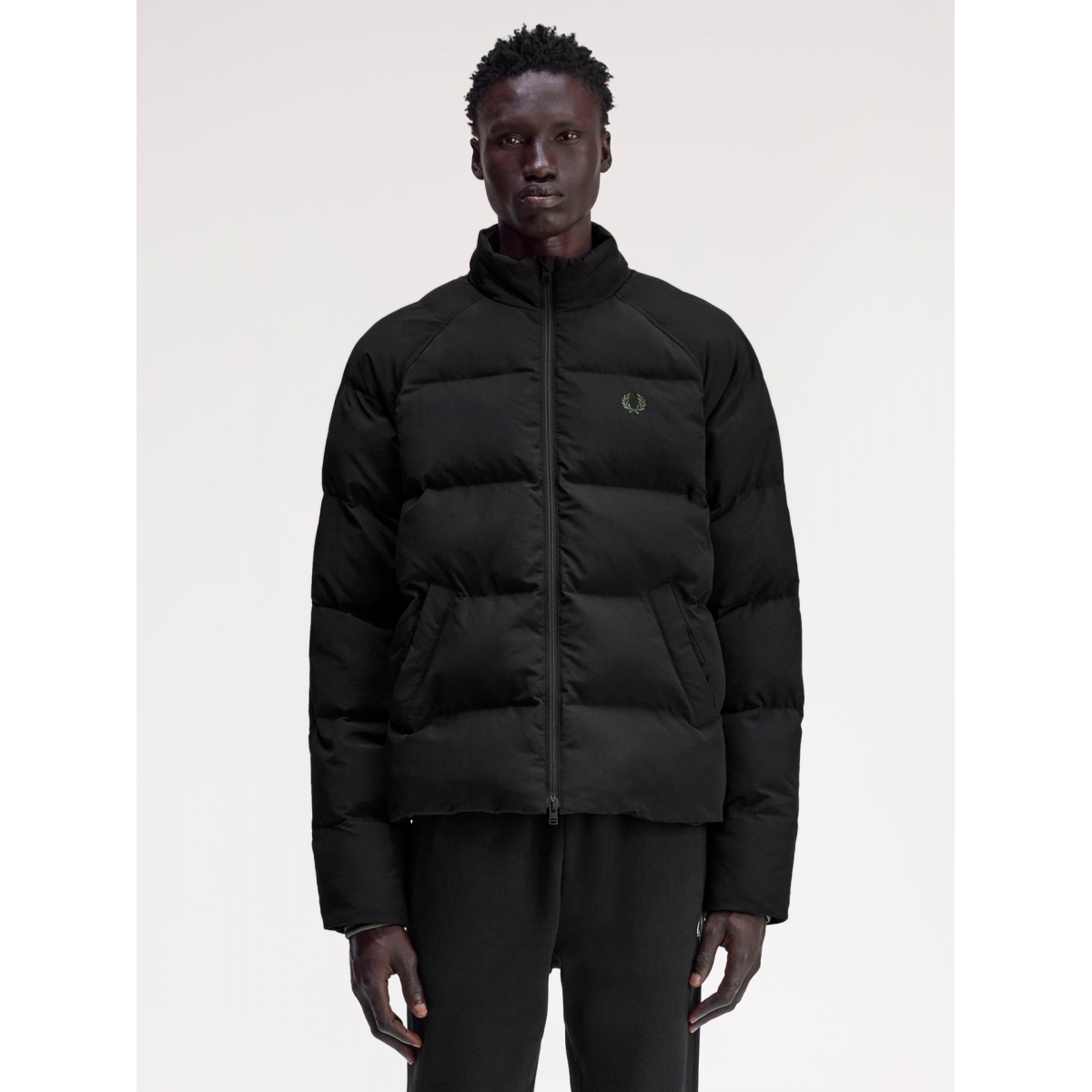 Fred Perry Raglan Sleeve Padded Black Jacket - J1309-102 - BZR Online