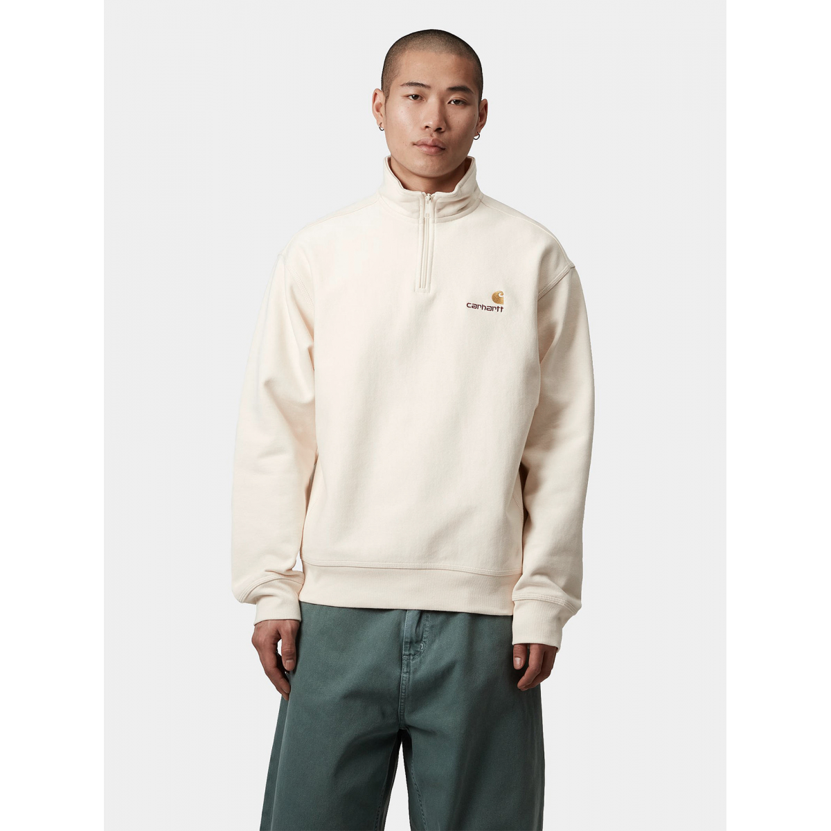 Camisola com Fecho Carhartt WIP American Script Bege - I027014.05.XX ...