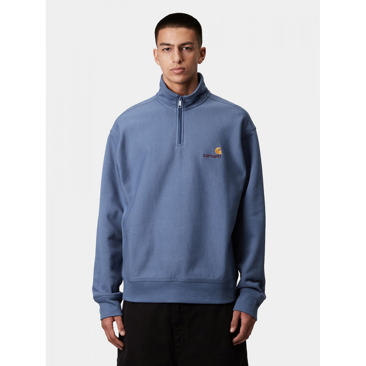 Carhartt WIP American Script Blue Zip Sweater - I027014.976.XX - BZR Online