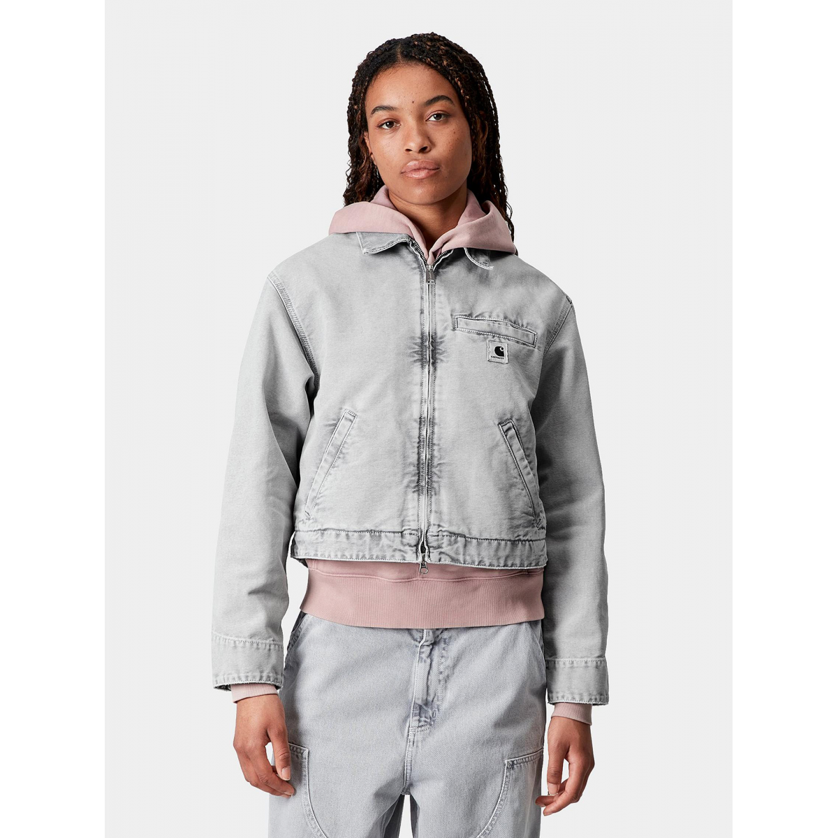 Carhartt WIP Emery W Grey Denim Jacket - I035570.00E.5F - BZR Online