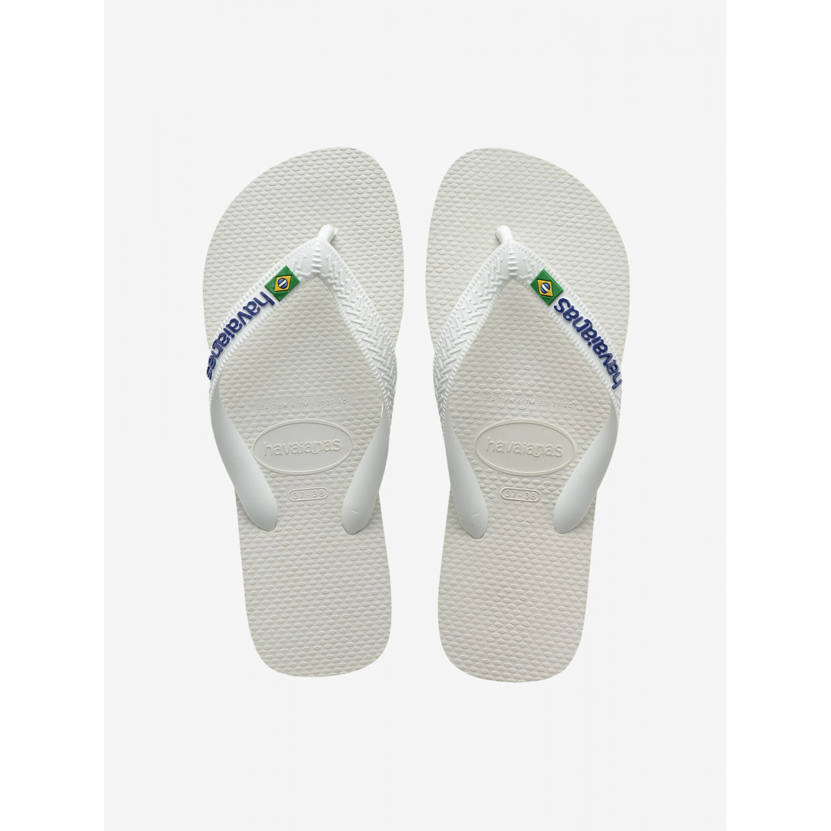Havaianas Brasil Logo White Flip Flops - 4110850-0001 - BZR Online