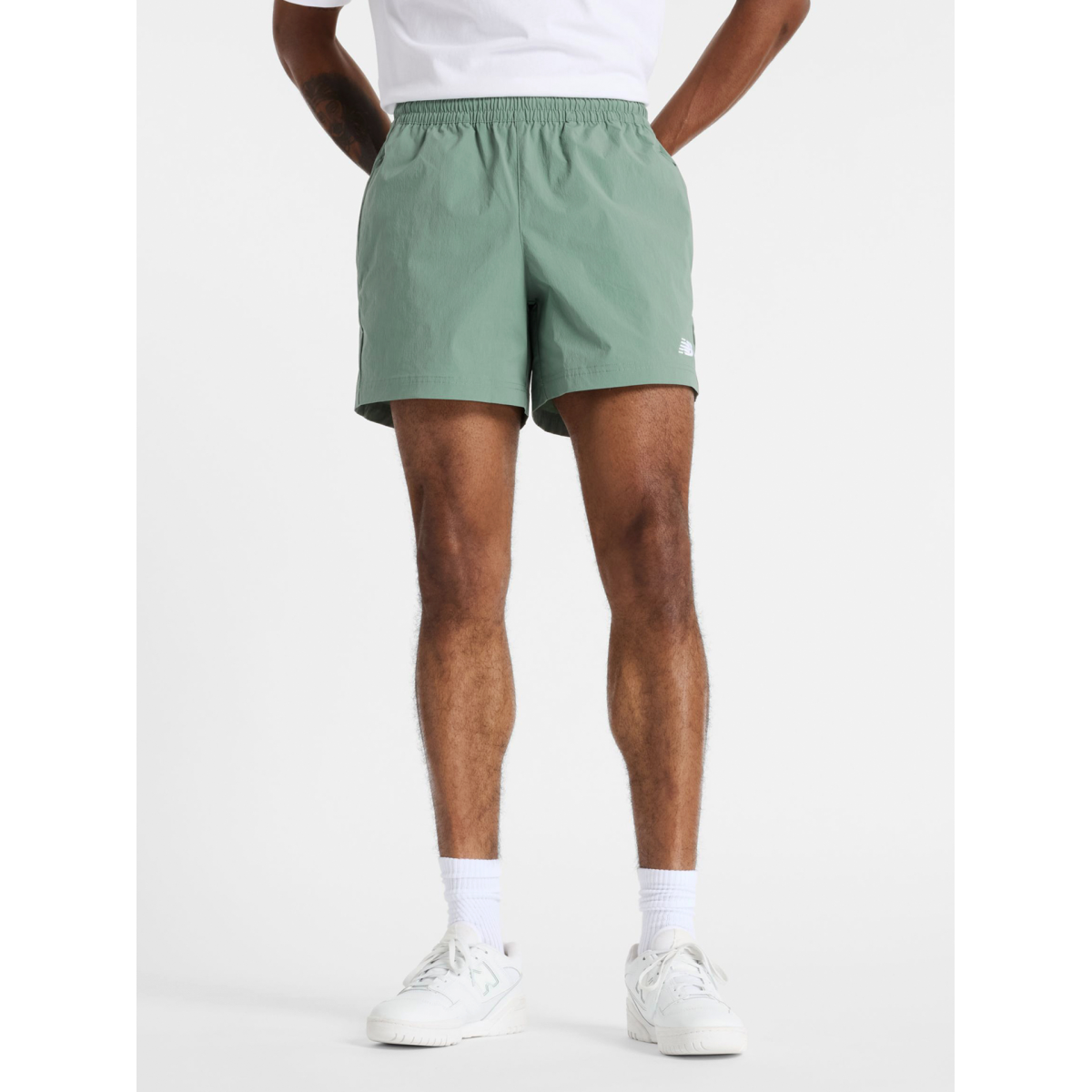 New Balance Athletics Stretch Woven 13cm Green Shorts - MS41517-DKJ ...