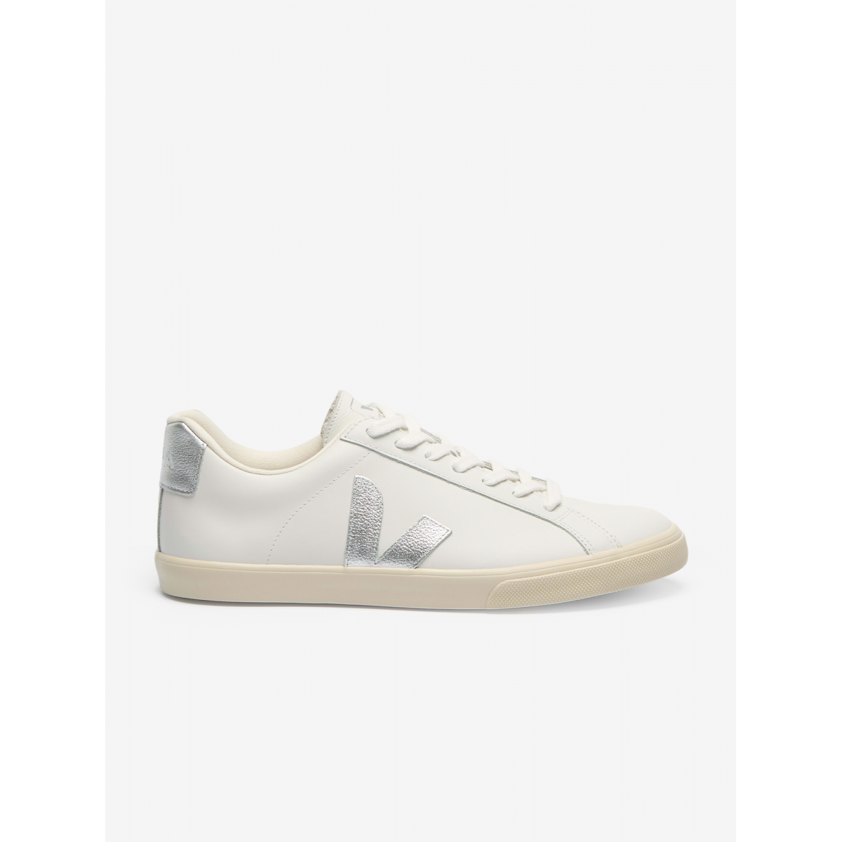 VEJA Esplar Leather White and Silver Sneakers - EO0203883A - BZR Online