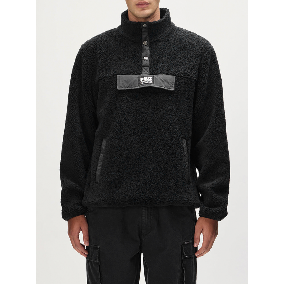 Deus Ex Machina Discovery Sherpa Fleece Black Sweater - DMF258241-ATH ...