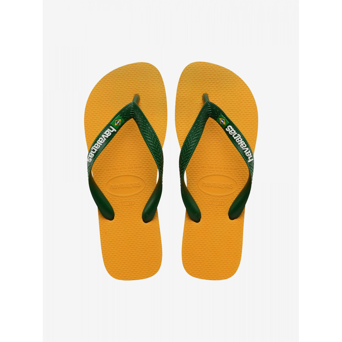 Havaianas Brasil Logo Yellow Flip Flops - 4110850-1740 - BZR Online
