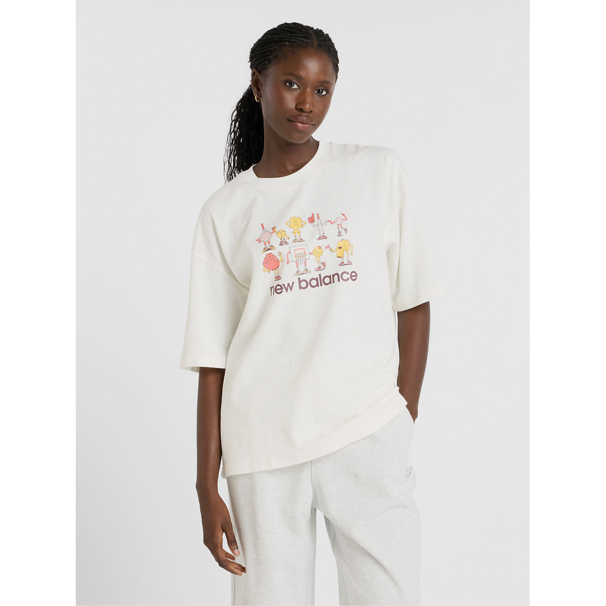 New Balance Athletics Sporting Club Cartoon Beige T-shirt - WT51905-SST ...