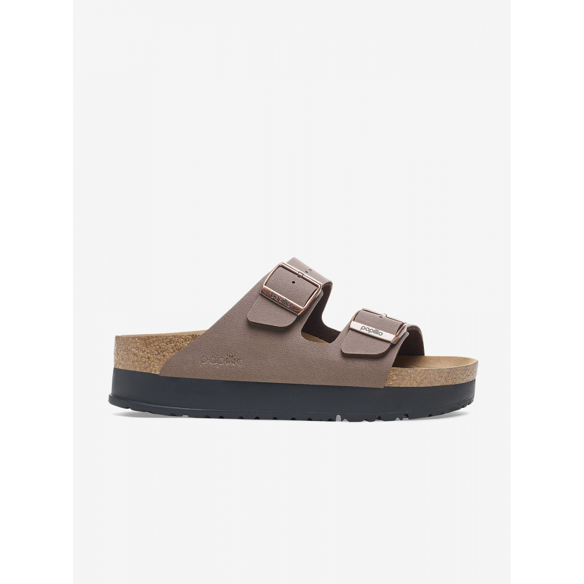 Birkenstock Arizona III Papillio Flex Platform Birko-Flor Brown Slides ...